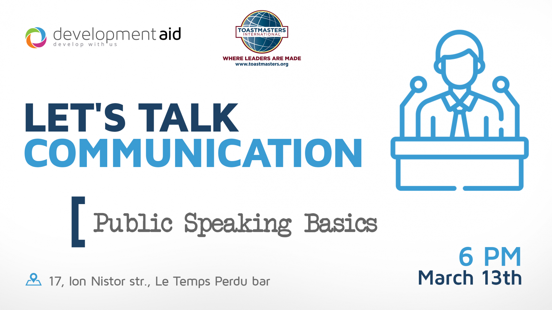 Let's talk Communication: Public Speaking Skills - DevelopmentAid Careers